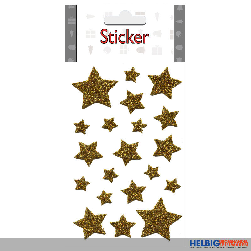 Stern-Sticker mit Glimmer Gold
